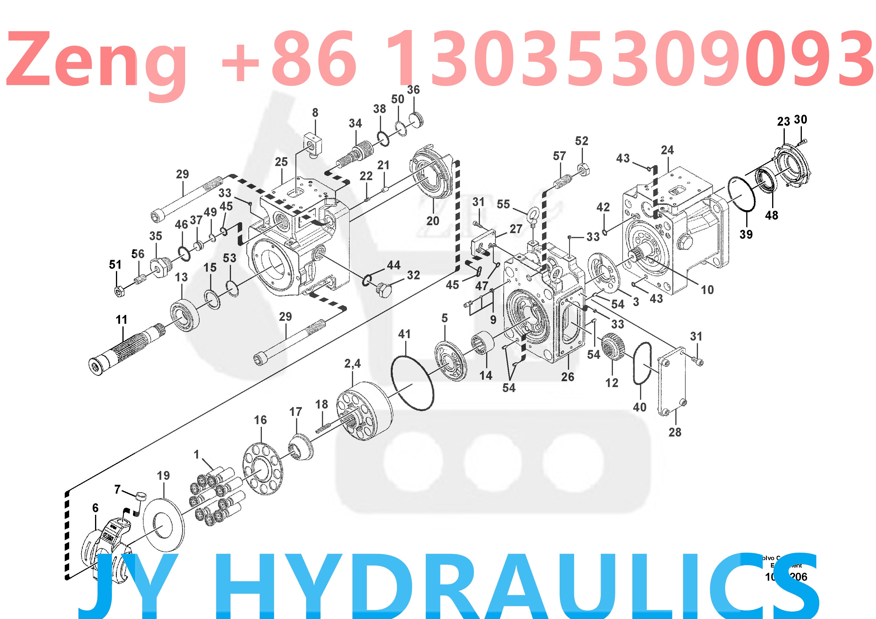 VOLVO EC160C EC180C EXCAVATOR VOE14538542 HYDRAULIC PUMP ROTARY GROUP ...