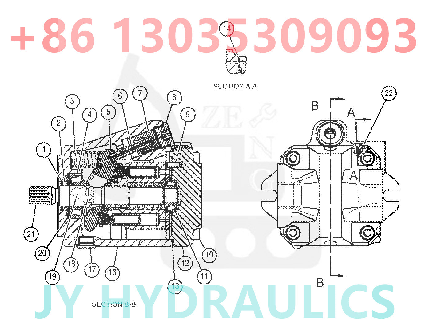 CATERPILLAR CAT349 CAT352 EXCAVATOR 524-0924 PISTON PUMP – 13035309093