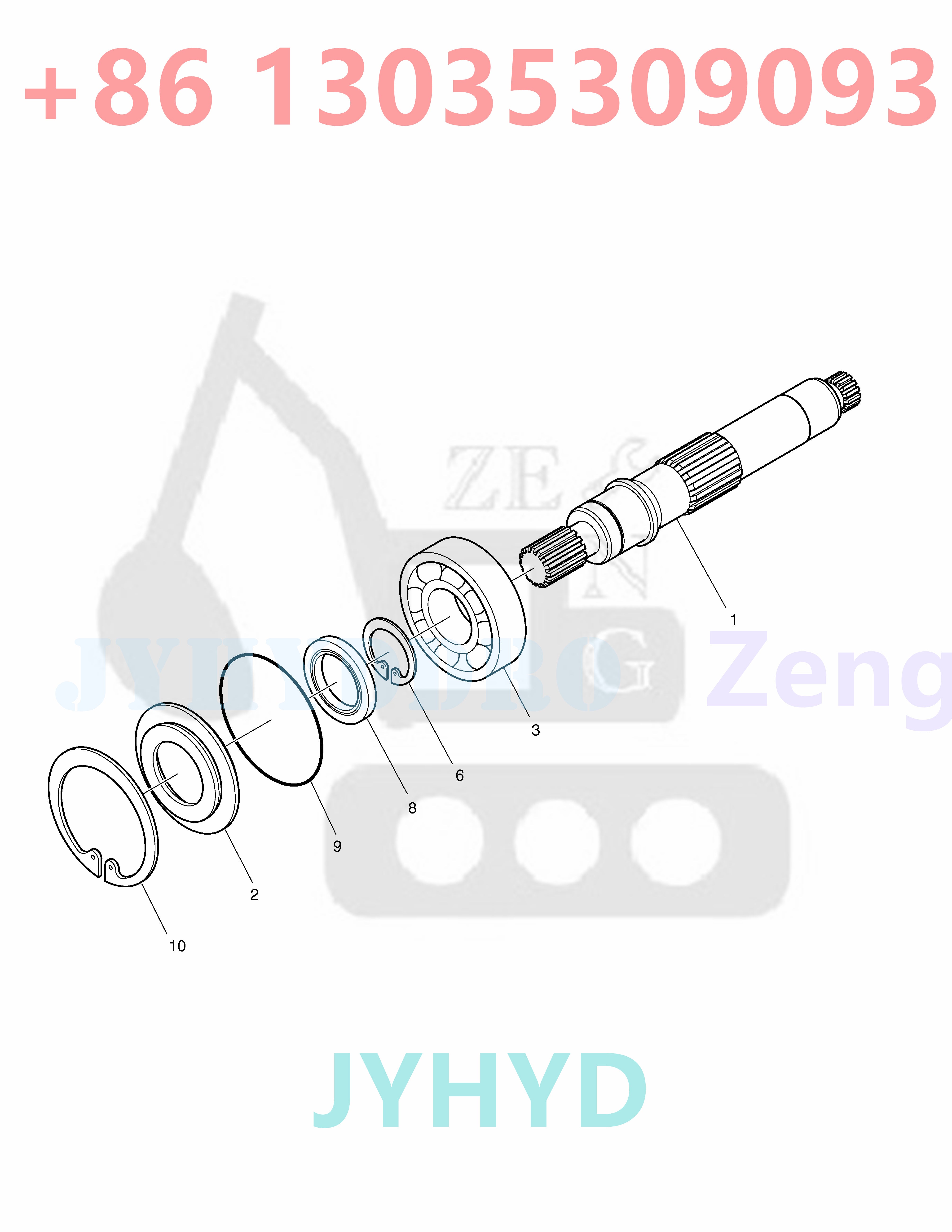 DOOSAN DX60R E60 EXCAVATOR 400914-00350 K1033766A HYDRAULIC PUMP ROTAR ...